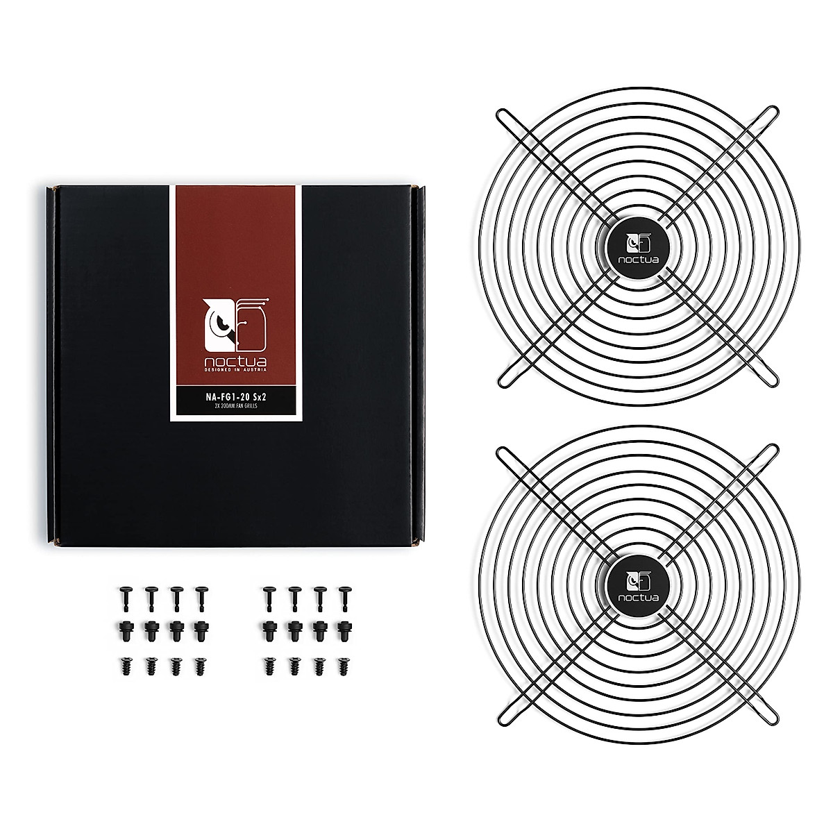 Noctua NA-FG1-20 Sx2, Fan Grills for 200mm Fans (Set of 2, Black)