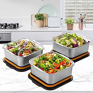 BEFOY Stainless Steel Food Storage Containers with Lids 1100ML* 3 Food Lunch Box Containers Leak-proof Light Easy Set with Air Vent Snack Boxes for People, Kitchen Storage…