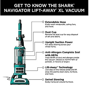 Shark Navigator CU50 Lift-Away Upright Vacuum with Self-Cleaning Brushroll, Intuition (Renewed)