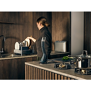 Joseph Joseph Stainless-Steel Extendable Dual Part Dish Rack Non-Scratch and Movable Cutlery Drainer and Drainage Spout, One-size, Gray