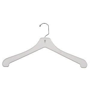 NAHANCO 1700SH Heavy Weight Coat Hanger, Hi-Impact with Short Hook, 17", White (Pack of 100)
