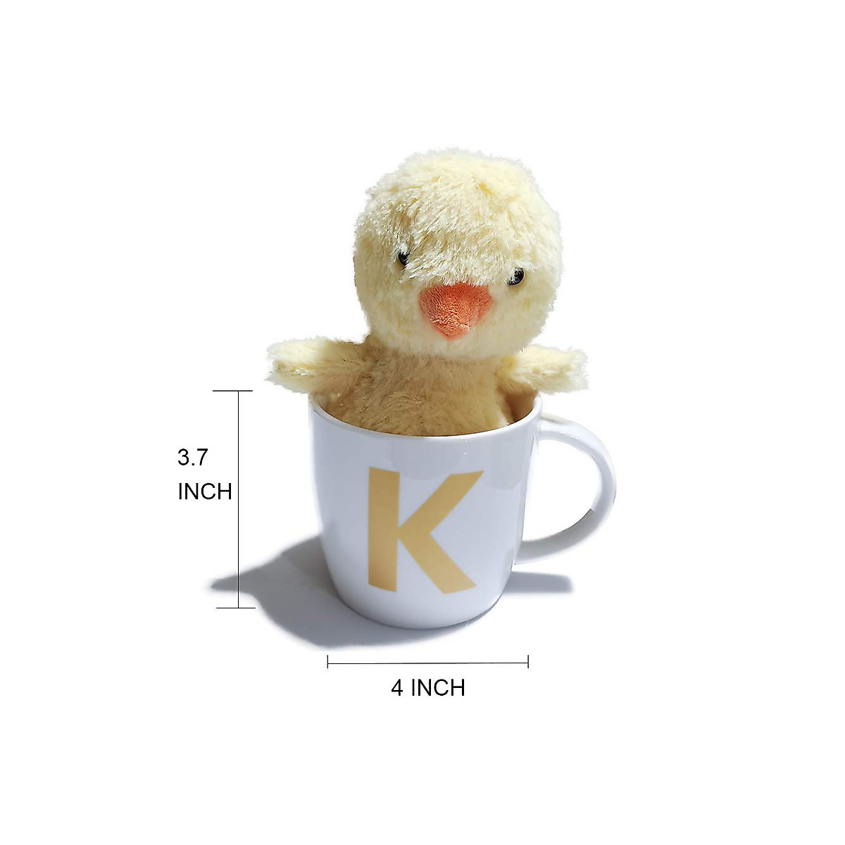 ZaH 16oz Coffee Mug Alphabet Ceramic Mug ABC Letter Cup for Women Men Boys Girls - Home Decoration Initial A-Z Mug (K)