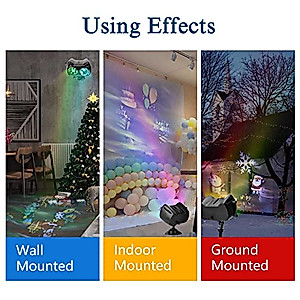 Christmas Halloween Projector Lights Outdoor Holiday, 18 HD Effects (3D Ocean Wave & Patterns) Waterproof with RF Remote Control Timer for Indoor Holiday Party Home Garden Decorations