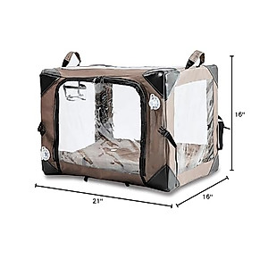 Pet Oxygen Cage for Cats and Dogs to Obtain Oxygen and Nebulizing Care, Tube Kit and Mat Included (S - 21x16x16)