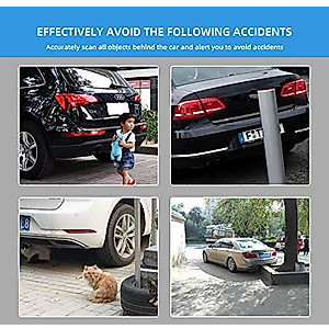 TOTMOX Car Auto Vehicle Reverse Backup Radar System, Reversing Radar Detector 4 Reversing Parking Sensors Beep Alarm