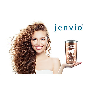 JENVIO Horse Gifts For Women | Horses Keep Me Stable | 20 oz Stainless Steel Wine/Coffee Tumbler w Lid Straws and Gift Box | Unique Mug For Girls, Mom, Birthday, Lovers, Valentine's Day Gift