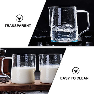 jojofuny Coffee Milk Frothing Pitcher Glass Measuring Cups Mixing Glass Mug with Handle 500ml for Espresso Steaming Measure Liquid Latte Art Measuring Cup