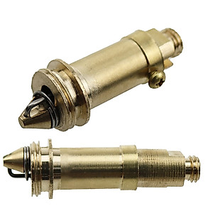 MEETOOT 2pcs Brass Spring Plug/Bounce Valve Basin Waste Easy Pop Up Click Clack Plug Bolt Replacement for Most Sink Barth Tub Basin Drain Stopper, Spring Mechanism