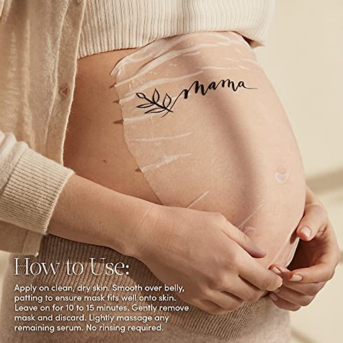 Evereden Soothing Belly Mask - 1 Belly Mask for Pregnant Women 2nd & 3rd Trimester - Hydrating, Nourishing, & Soothing Pregnancy Skin Care Belly Masks - Clean & Vegan Pregnancy & Maternity Products