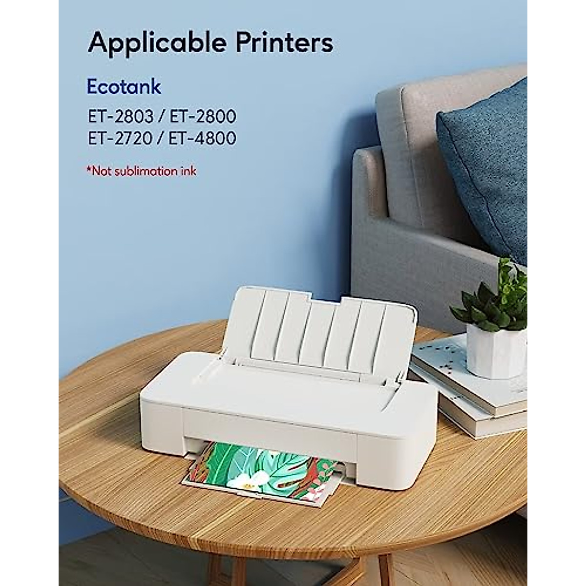 522 High Capacity Refill Ink Bottle Replacement for Epson Compatible 522 Ink Refill Bottles(Not Sublimation Ink) Use for EcoTank ET-2803 ET-2800 ET-2720 ET-4800| Black, Cyan, Magenta, Yellow