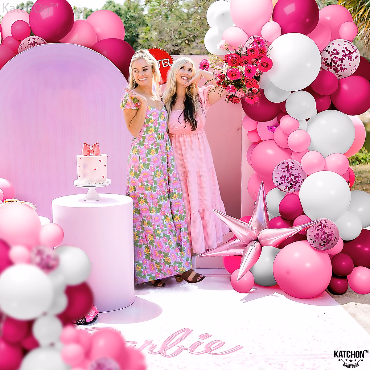 KatchOn, Pink Balloons Arch Kit for Pink Birthday Decorations - 18 Inch, Pack of 141| Fuchsia Balloons for Hot Pink Birthday Decorations | Baby Gender Reveal Party Decorations, Pink Party Decorations