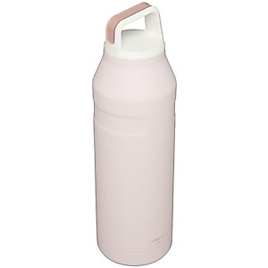 Stanley IceFlow Cap and Carry Water Bottle 50 oz | Wide Mouth Twist Lid | Lightweight and Leakproof for Travel and Sports | Insulated Stainless Steel | BPA-Free | Rose Quartz Glimmer