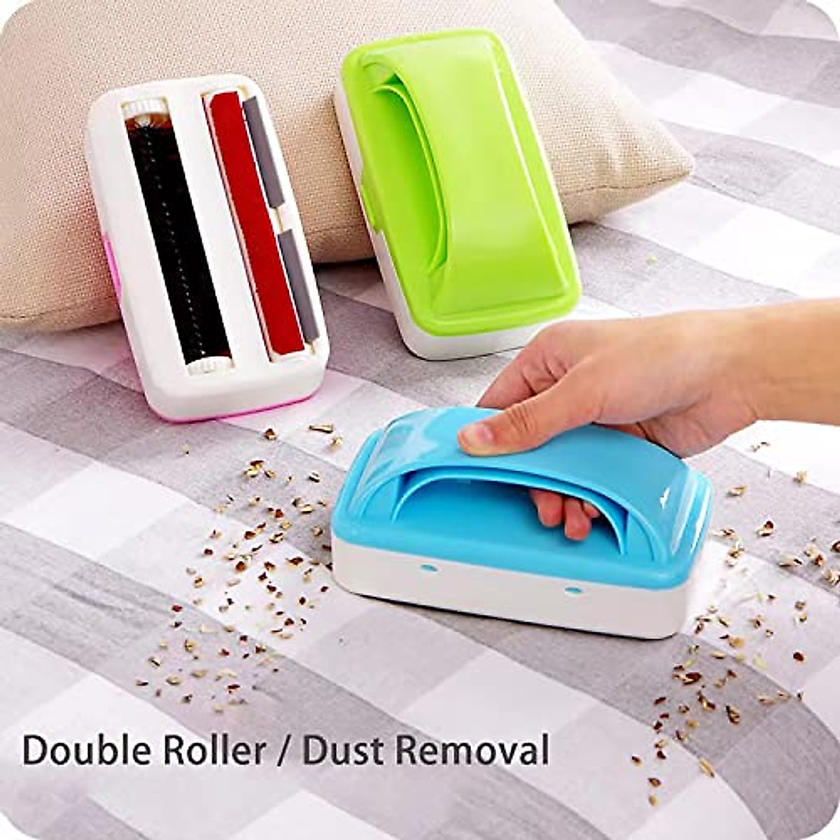 Reusable Handheld Crumb Sweeper, SONQOME Nutshell Soft Bristles Debris Collector Handheld Carpet Table Sweeper Crumb Brush Cleaner Crumb Sweeper Roller for Home Cleaning
