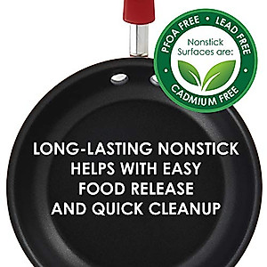 Rachael Ray Brights Nonstick Cookware Set / Pots and Pans Set - 10 Piece, Red