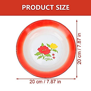 Hemoton 3pcs Vintage Enamel Plate Fruit Plate Enamel Fruit Platter Vintage Salad Plate Enamel Washing Platter Vintage Enamelware Serving Platter (20cm/ 8inch)