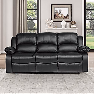 Lexicon Baluze Double Reclining Sofa, Black