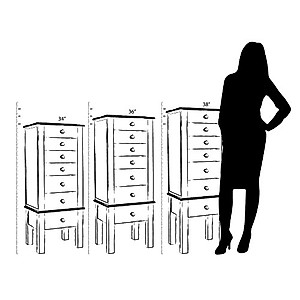 Hives and Honey Cabby Fully Locking Jewelry Cabinet, CHERRY