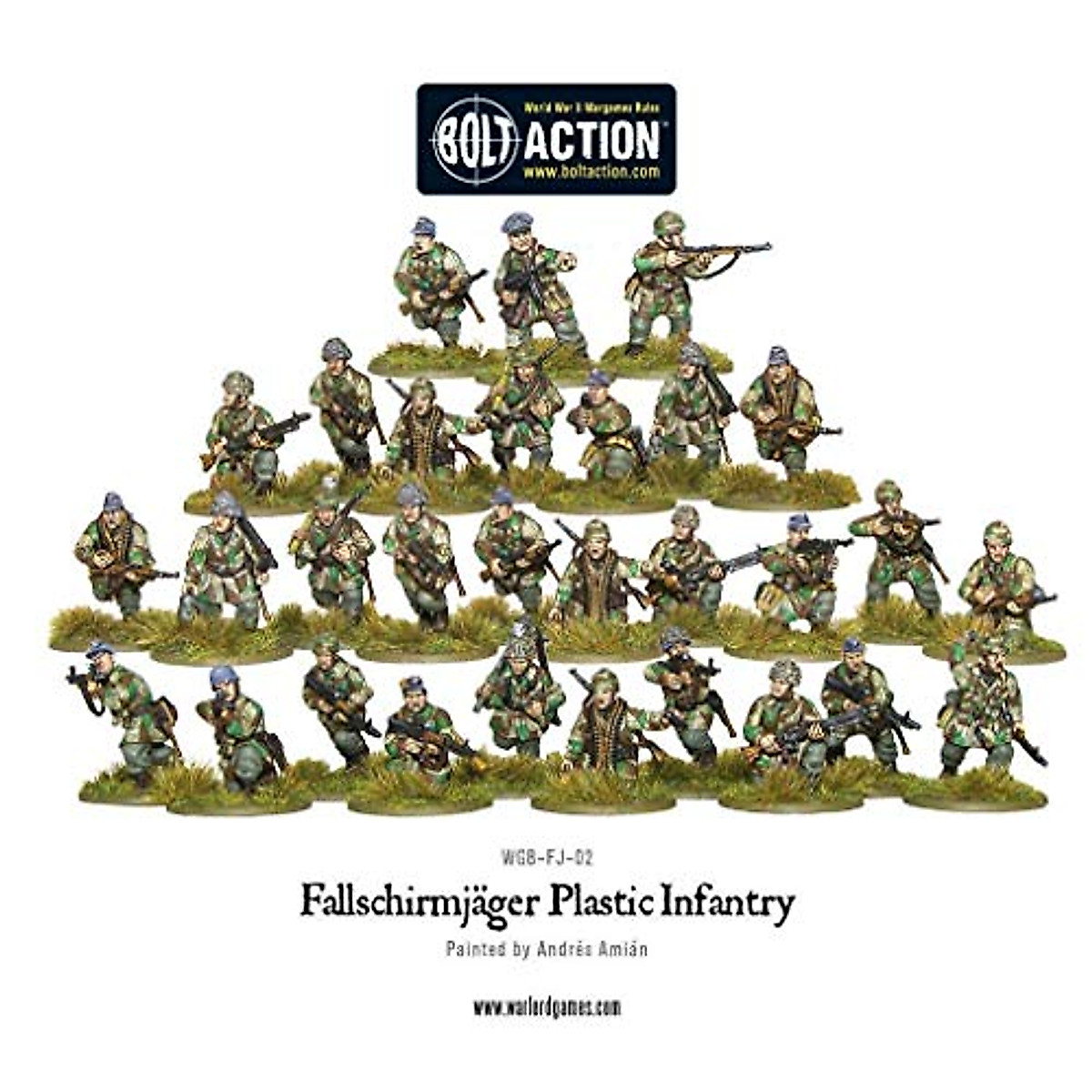 Bolt Action Fallschirmjager German Airborne Paratroopers 1:56 WWII Military Wargaming Figures Plastic Model Kit