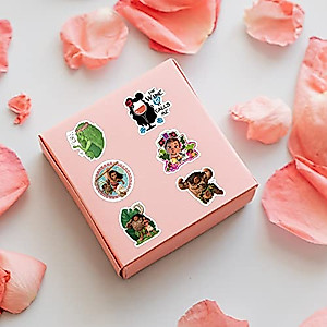 52Pcs Moana Stickers，Cartoon Aesthetic Vinyl Waterproof Sticker Decals for Water Bottle, Laptop, Phone, Scrapbook, Journaling Gifts for Kids Toddlers Teens Girls Adults Birthday Party Supplies Favors…