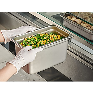 CURTA 6 Pack Anti-Jam Slotted Hotel Pans with Lids, 1/4 Size 2 1/2 Inch Deep, NSF Commercial 18/8 Stainless Steel Chafing Steam Table Food Pan with Covers