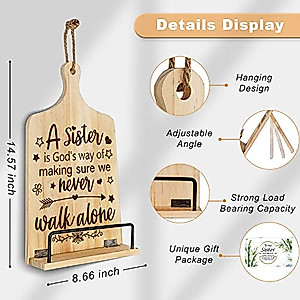 Sisters Gifts - Sister Gifts for Sister Cookbook Stand, Gifts for Sister Mothers Day, Rakhi Gift Birthday Gifts for Sister from Sister, Unique Foldable Chef Carved Folding Cooking Recipe Stands