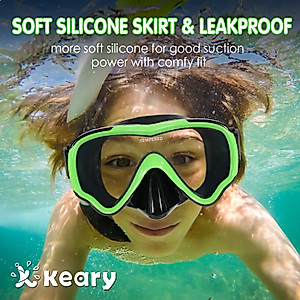 Keary Kids Swim Goggles Swimming Mask Goggles for Kids Boys Girls Toddler Youth 6-14 4-7 3-6, No Leak Anti-Fog Clear Goggles Kids Water Pool Underwater Swimming Goggles with Nose Cover Swim Glasses