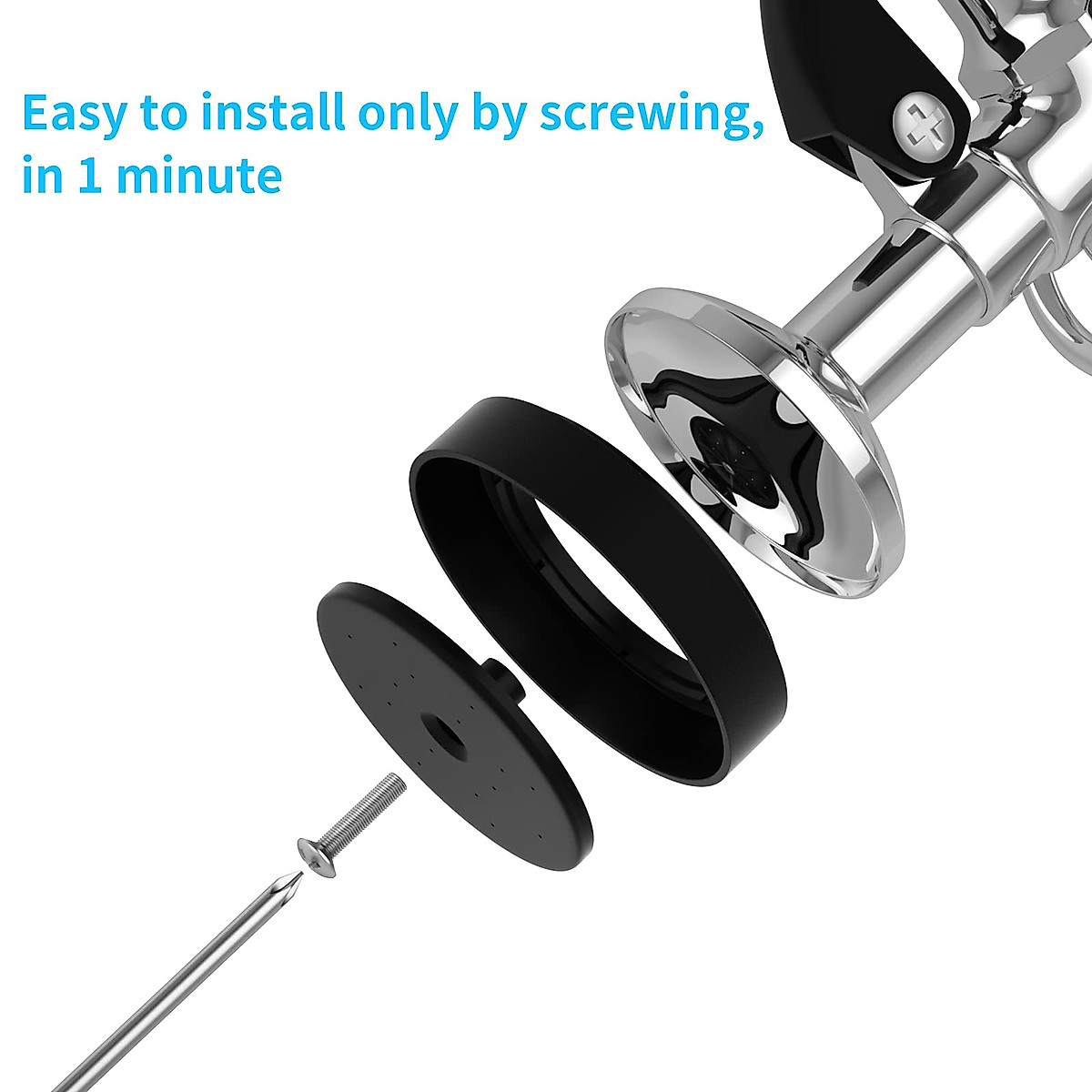 JZBRAIN Commercial Pre-Rinse Spray Valve Head Repair Kit 1.42 GPM High Pressure Spray Face Bumper and Screw Replacement Part for Commercial Sink Sprayer (Black)