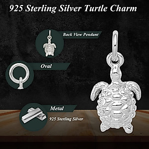 Auriga Fine Jewelry Sterling Silver Turtle Charm Pendant Gift for Women