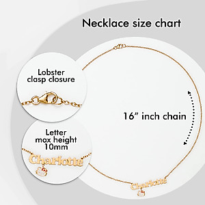 Sanrio Hello Kitty Personalized Name Necklace 18" - 14k Flash Plated Sterling Silver Custom Name Necklace Officially Licensed