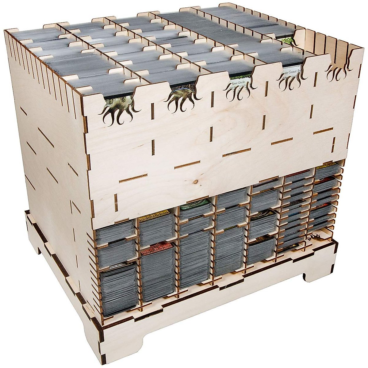 The Broken Token Arkham Horror 2nd Edition Compatible Game Crate - Wooden Storage Box with Multiple Trays and Dividers