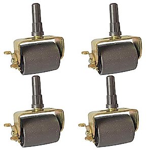 Metal Stem Heavy Duty Bed Frame Wheels Casters Rollers with Socket Sleeve Insters, Set of 4 Locking