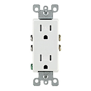 Leviton T5325-W 40 Pack 15Amp 125V Tamper Resistant Decora Duplex Receptacle, White