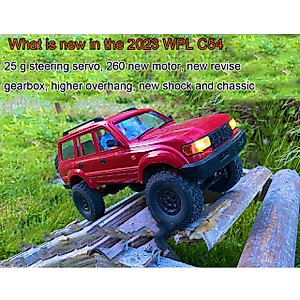 RC Rock Crawler 4x4 RC Truck WPL C54 1/16 RC Crawler RTR Remote Control Truck Off Road 2.4G All Terrain with Proportional Steering 260 Motor, New Gearbox, Upgraded Chasis and Shock