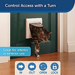PetSafe Staywell 4 Way Locking Classic Cat Flap, Tunnel Included, Easy Install, Durable, Pet Door for Cats
