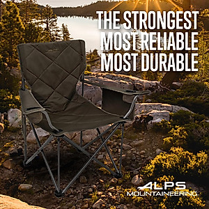 ALPS Mountaineering King Kong Camping Chairs for Adults with Mesh Cup Holders and Pockets, Built Durable and Reliable with Compact Foldable Steel Frame, Clay