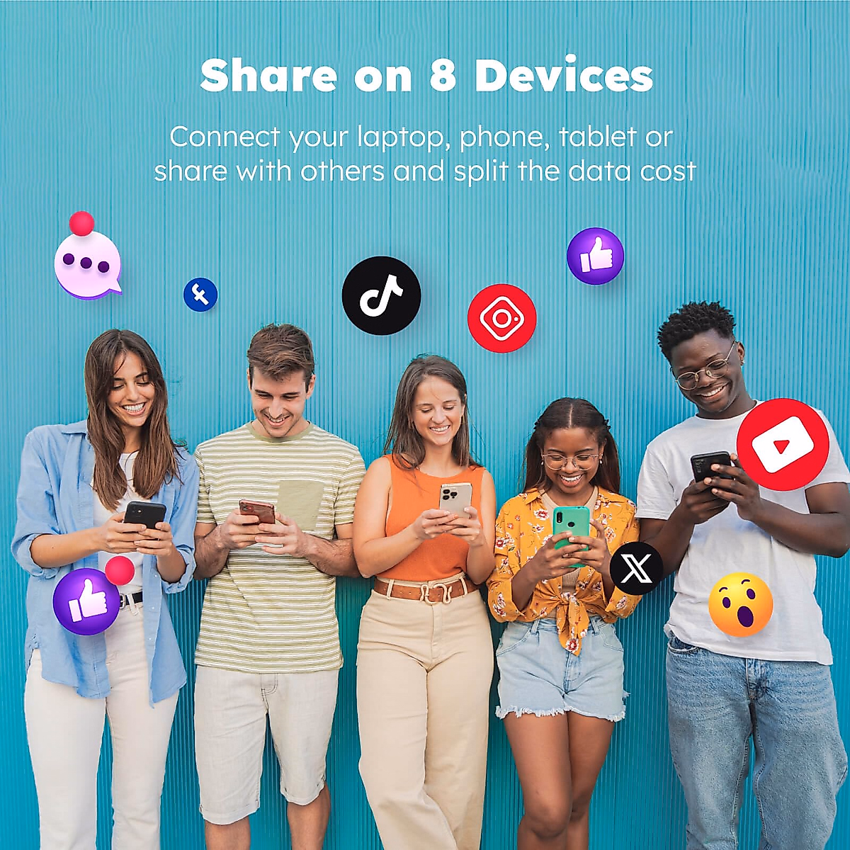 GlocalMe UPP 4G LTE Portable WiFi Hotspot Device for Travel, Pocket WiFi Mobile Hotspot Device with Global 1GB Data, Available in Over 200 Countries, No Contract Or SIM Card Required (Blue)