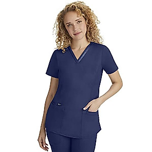Healing Hands Scrubs Top 3 Pocket V-Neck 2278 Jasmin Womens Scrub Top Purple Label Scrubs for Women Navy M