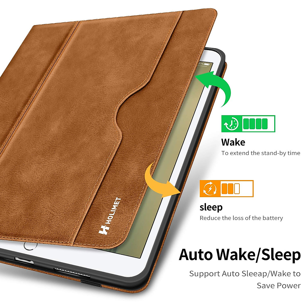 H HOLIMET Case for iPad 9th/8th/7th Generation 2021/2020/2019 10.2 Inch with Pencil Holder Soft TPU Back Smart Cover Auto Wake/Sleep