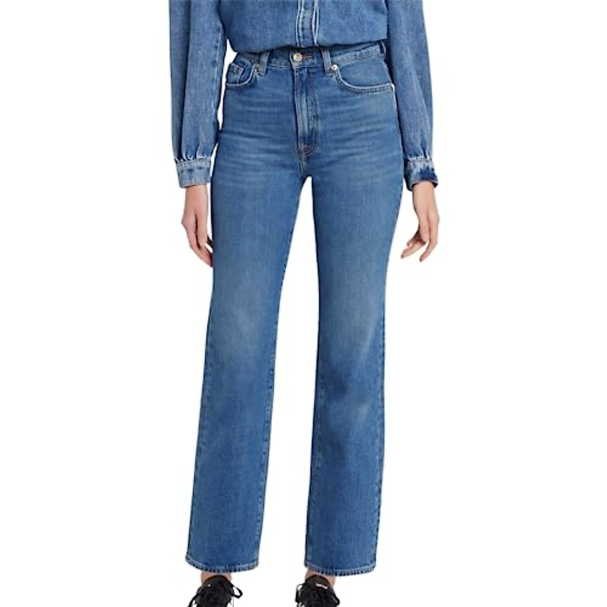 7 For All Mankind Women's Logan Stovepipe Straight Leg Jeans in Explorer