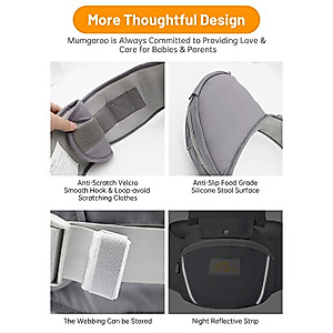 Baby Carrier with Hip Seat, Mumgaroo Baby Carrier Newborn to Toddler All Seasons & All Position Hip Baby Carrier with Hood & Extra Safety Belt, Baby Holder Carrier for Breastfeeding, Infant & Toddler
