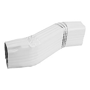 Gutter Downspout Elbow Extensions Offset 2x3 - White S-Shape [Leader Style A ]