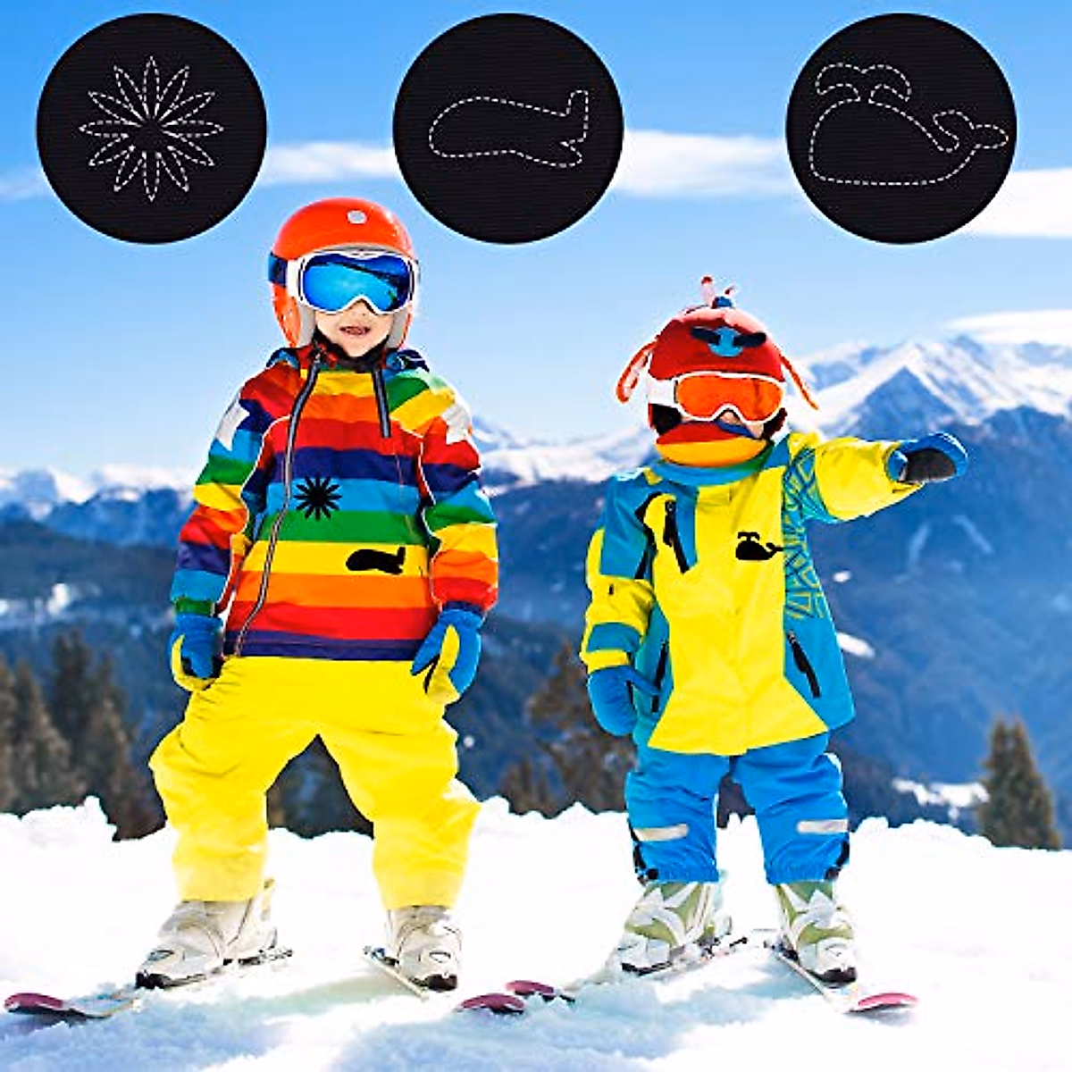 Boao Repair Patches for Jackets Down Nylon Repair Tape Self Adhesive Waterproof Set with 8 Sizes Heat Resistant Patch for Jacket Outerwear Air Mattress Inflatables Tents