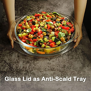 LERIYUFS 3.5L Glass Casserole with Glass Lid, Oval Clear Microwavable Glass Bowl With Lid, Oven Safe Covered Glass Baking Dish for Oven (118 oz-Oval)