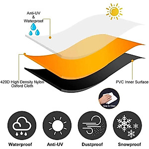 Patio Furniture Set Cover,(48" L x 36" W x 40" H) Rectangular Outdoor Table and Chairs Cover,420D Oxford Tear-Resistant Waterproof UV Resistant Wind Dust Proof Furniture Set Covers,Silver