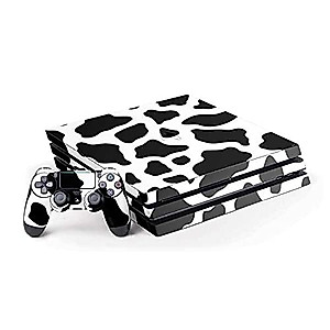 Skinit Decal Gaming Skin Compatible with PS4 Pro Console and Controller Bundle - Officially Licensed Originally Designed Cow Print Design