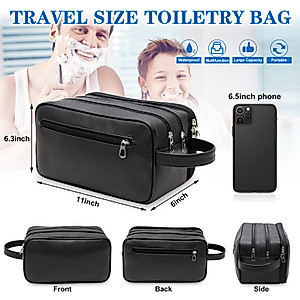 Multi Pockets Toiletry-Bag for Women Men Travel Essentials,Travel-Makeup-Bag Leather Hanging Travel Bag for Travel Size Toiletries,Travel-Accessories,Dorm Room Essentials,Cosmetic Makeup Organizer Bag