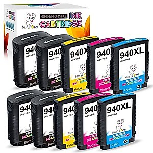 MS DEER Upgraded Compatible 940 Ink Cartridges Replacement for HP 940XL 940 XL Combo Pack for OfficeJet Pro 8500 8500A A909a 8000 A809a A910a Printer (4 Black, 2 Cyan, 2 Magenta, 2 Yellow) 10-Pack