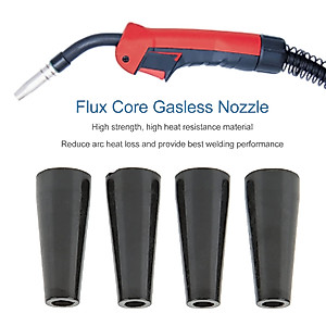 4Pcs Flux Core Gasless Nozzle, MIG Welding Flux Core Gasless Nozzle Flux Core Welding Gasless Nozzle Self Protection Welding Parts 100L MIG Welder Accessories