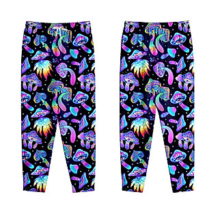 VVGETE Magic Mushrooms Pants 80s Mens Jogger Sweatpants,80s Costumes for Men Track Pants,Mens 90s Outfit