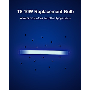 Bug Zapper Replacement Bulb Light Tube 10W for 20W Electronic Bug Zapper, T8 Bulbs for Indoor Outdoor Mosquito Zapper Lamp (4 Pack)